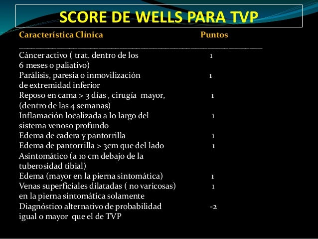 Clase de trombosis venosa profunda 2014