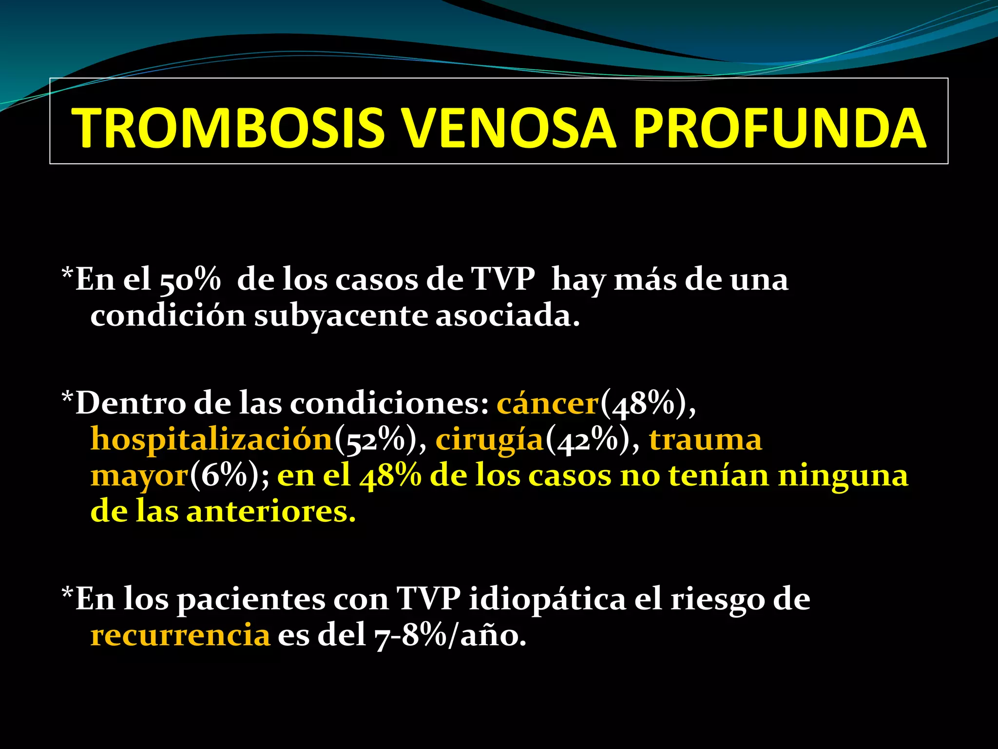 Clase de trombosis venosa profunda 2015 | PPTX