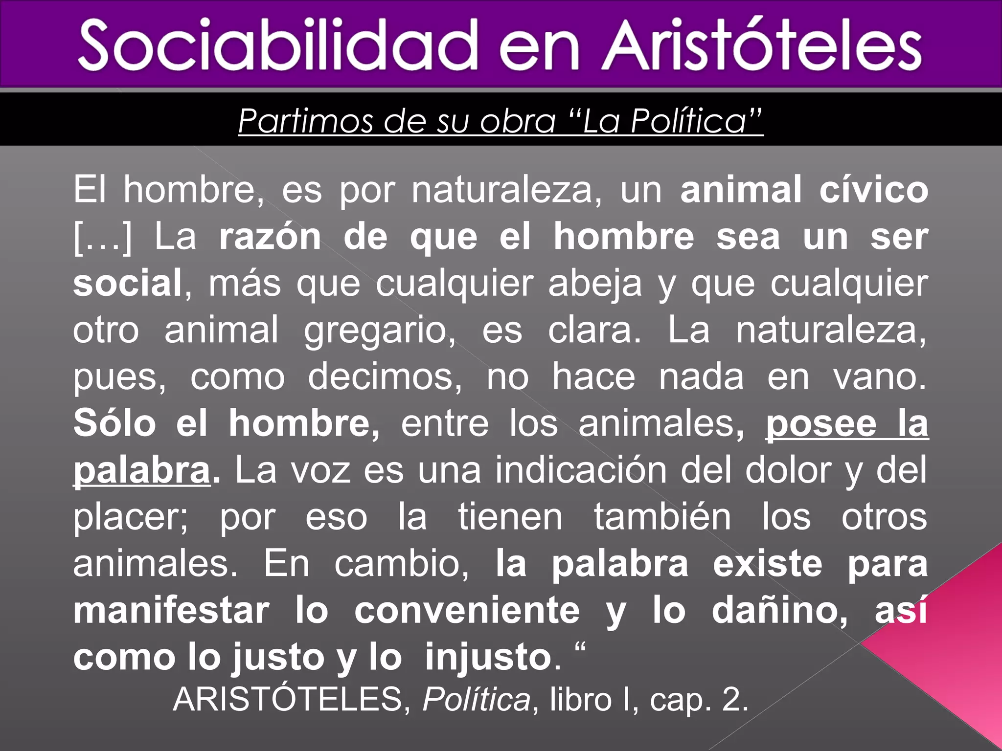 Aristóteles y la sociabilidad humana | PPT