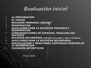 Manejo Inicial Paciente Politraumatizado (ATLS) | PPTX
