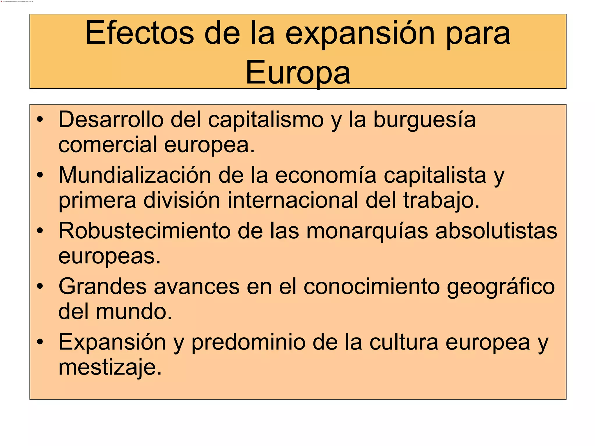 Clase impacto y consecuencias de la expansion europea en america | PPTX