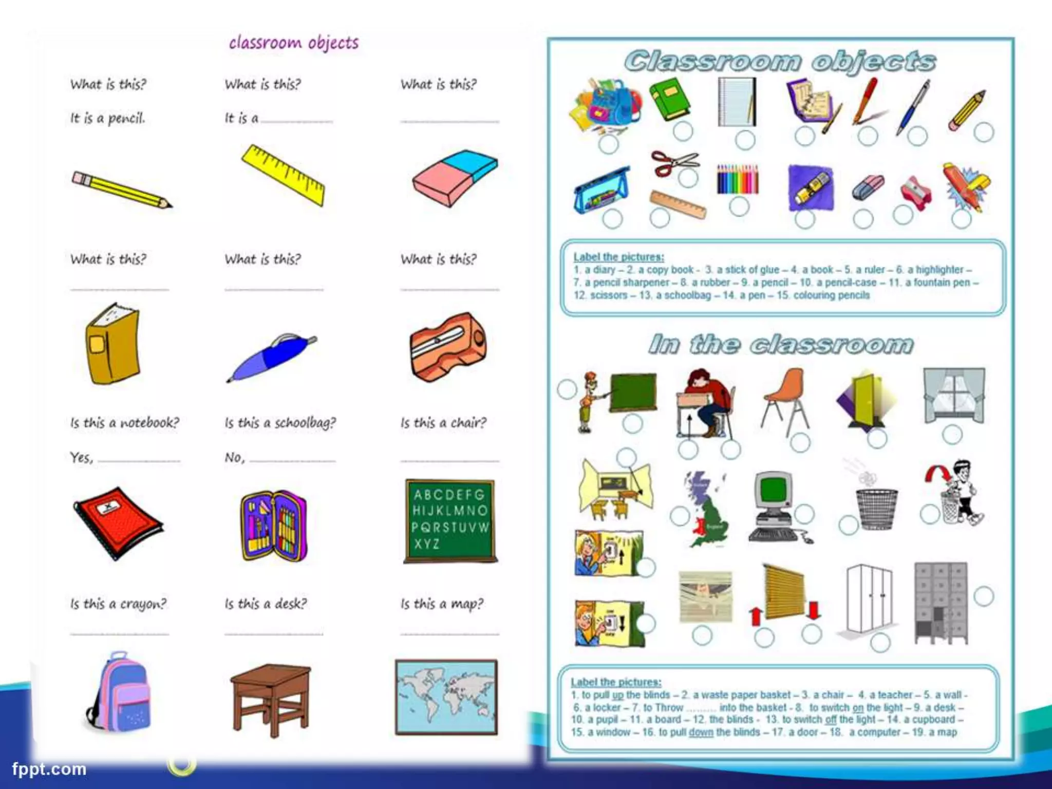 Clase ingles 3_04-25-18_school objects | PPT
