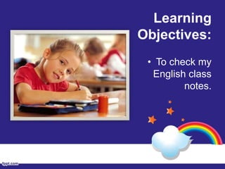 Clase inglés 5°_03-09-17_check my notes | PPT