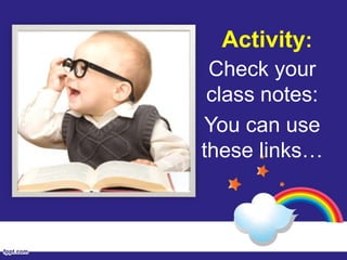 Clase inglés 5°_03-09-17_check my notes | PPT