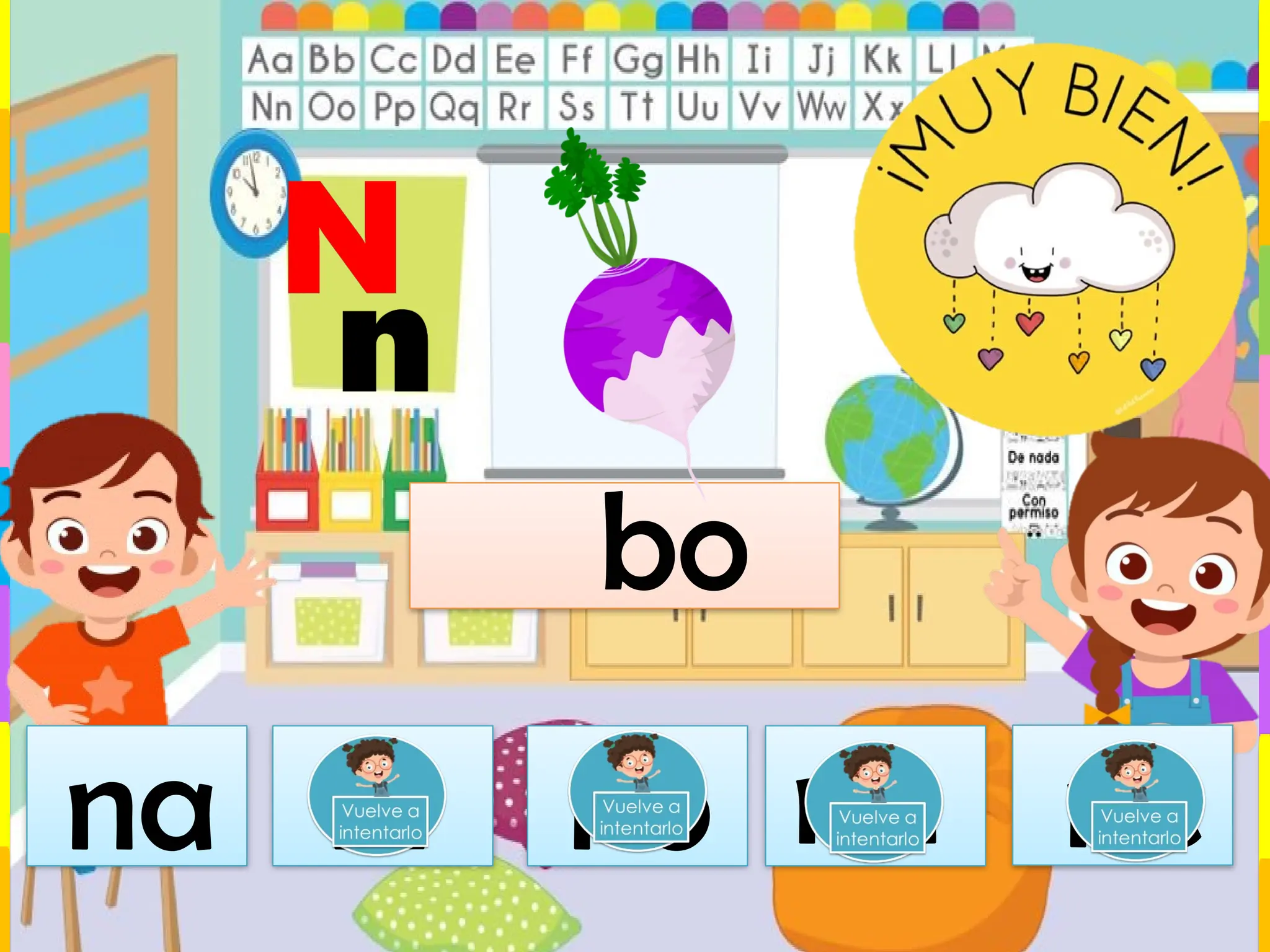 Clase letra Nn para niños inicio escolar.pptx