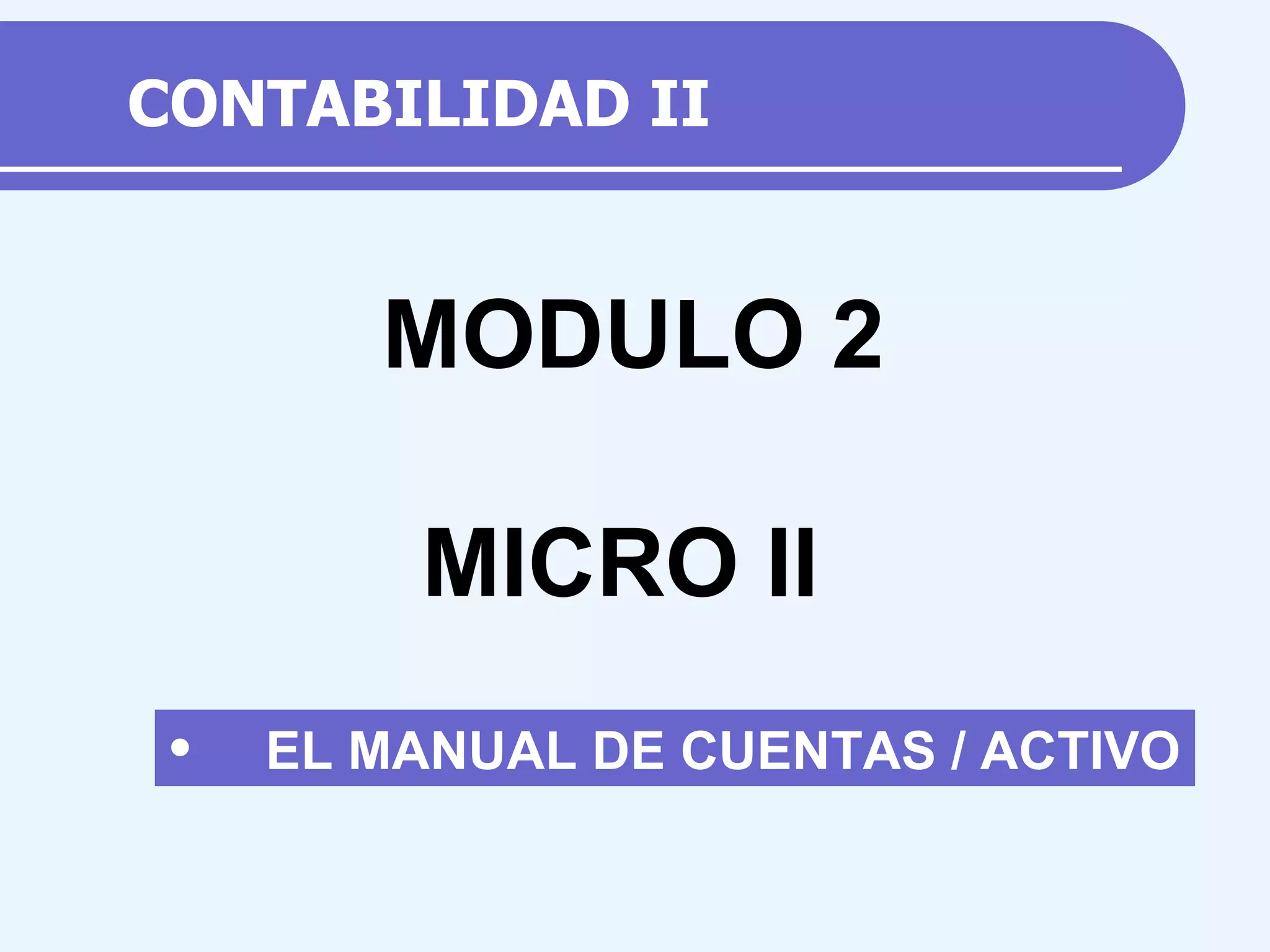 El Manual de Cuentas / Activo - Contabilidad II | PPT