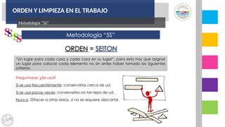 Clase Nº 1 Orden y limpieza - Metodología 5s | PPTX