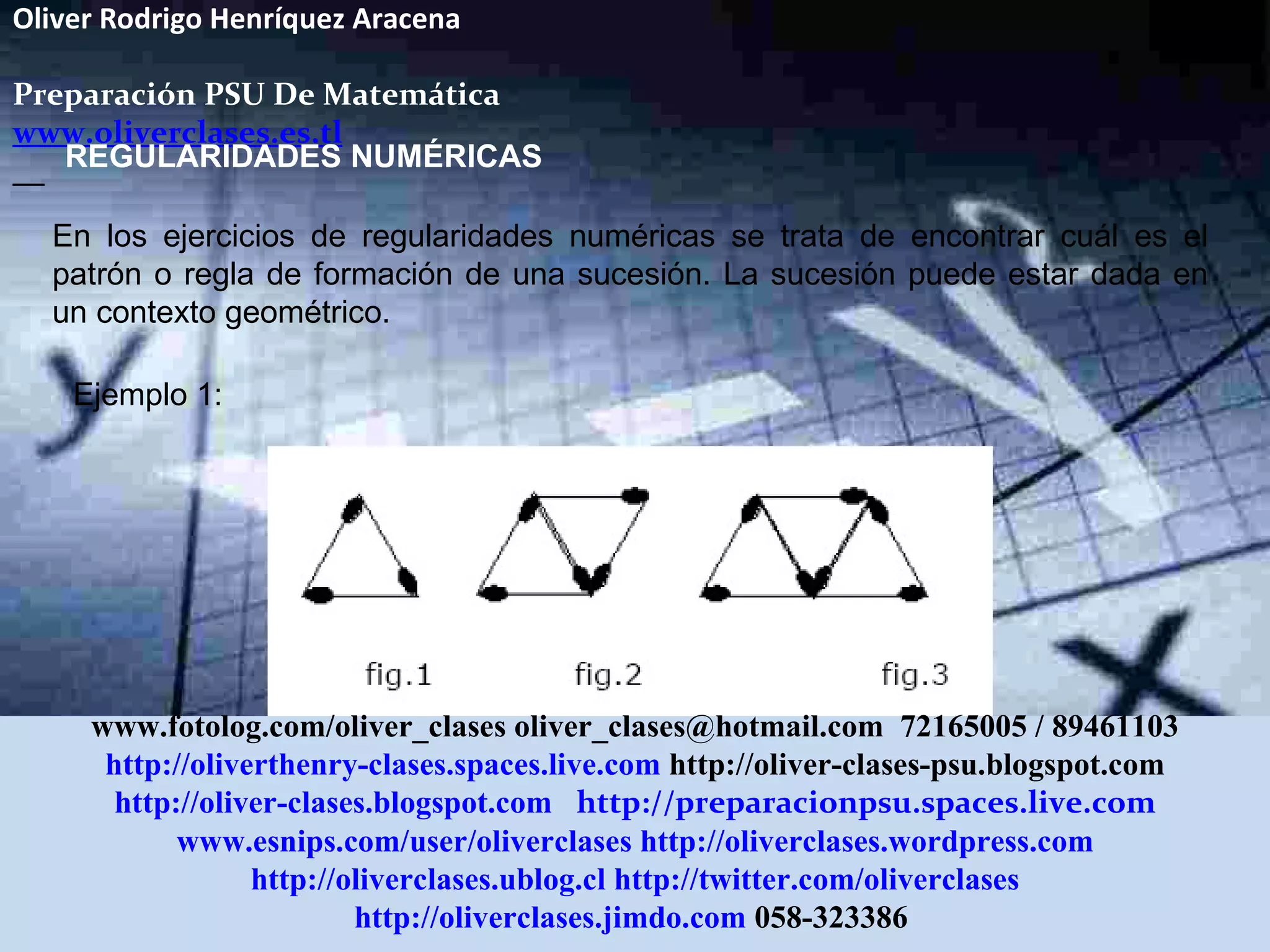 Clase n°6 de psu matemática 2010 regularidades numéricas | PPS