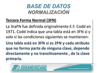 NORMALIZACIÓN: Tercera Forma Normal (3FN) | PDF