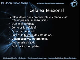 Clases clinica neurologia cefalea tensional fisioterapia | PPTX