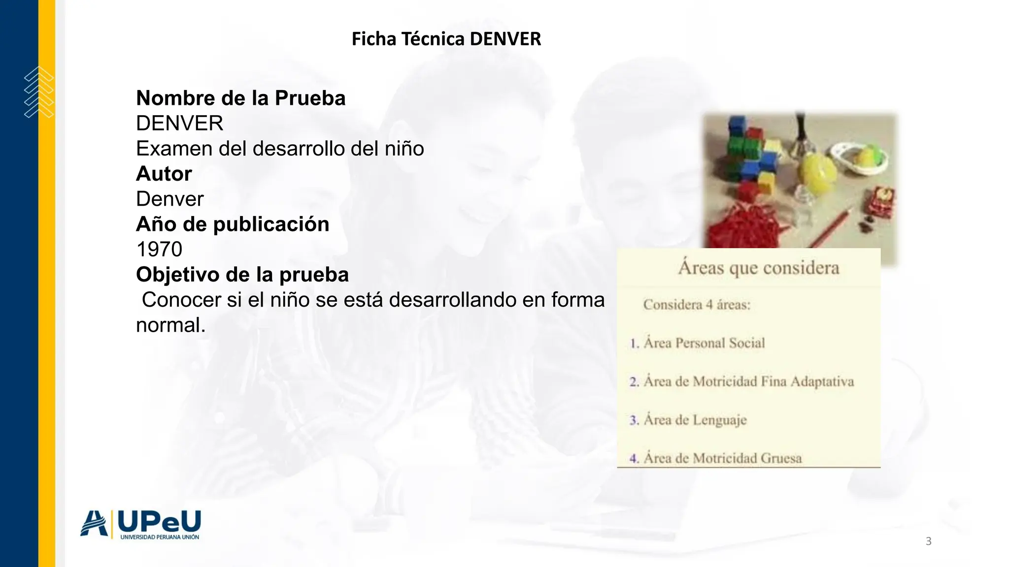 test de denver de psicometria que se puede aplicar | PDF