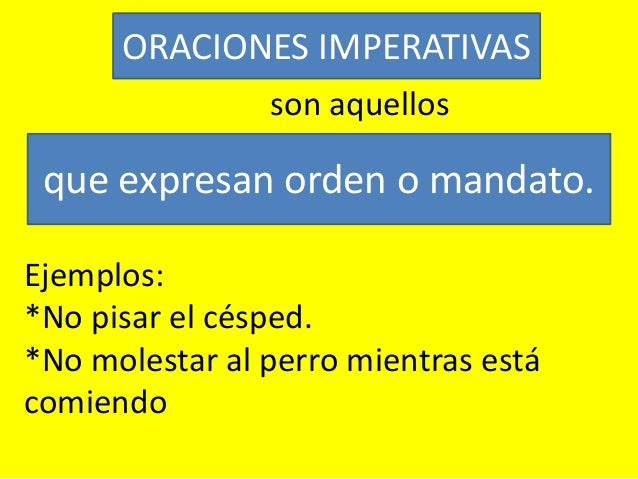 Oraciones Imperativas Oraciones Imperativas - Prefixword