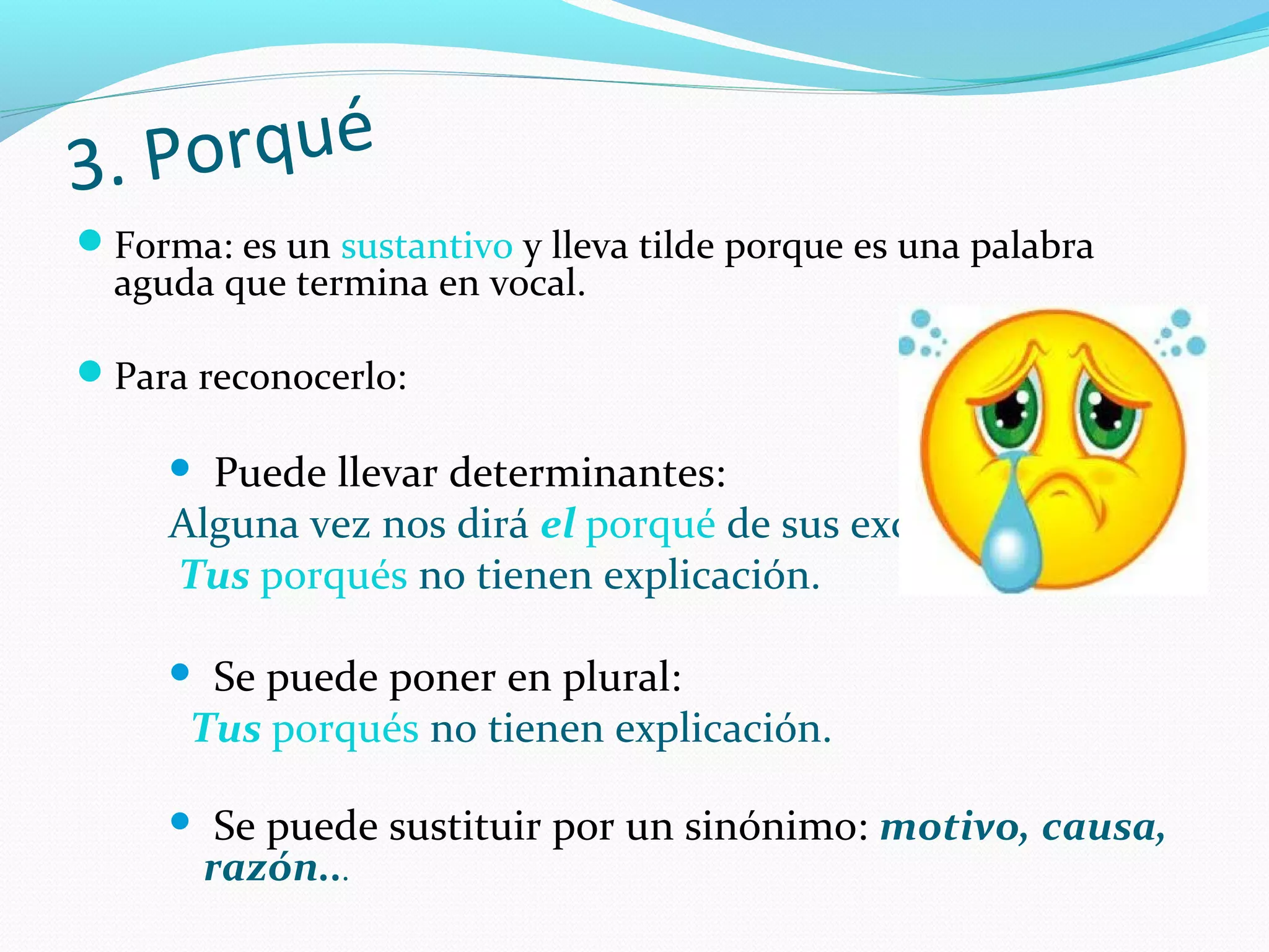 Los tipos de `"porque" | PPT