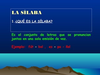 Clases de silaba | PPT