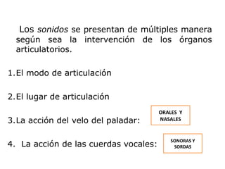 Clases de sonido del lenguaje | PPT