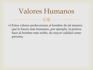 Clases de valores | PPTX