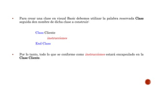 Clases en visual basic | PPTX