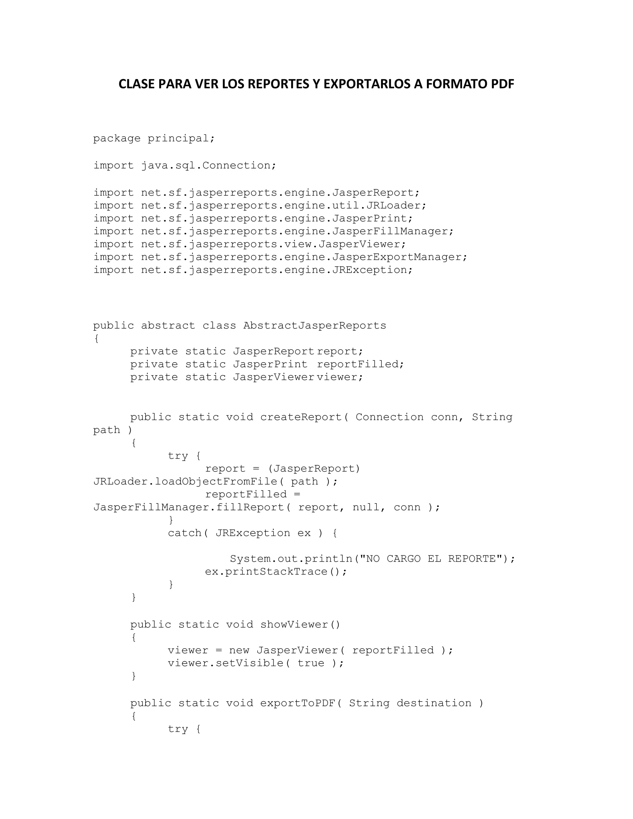 Clases jasper report | RTF