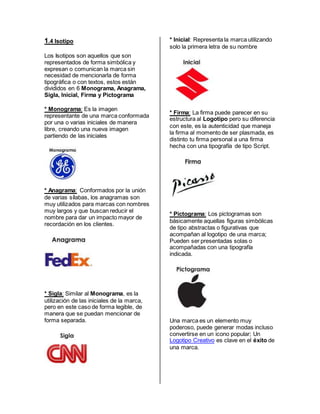 Clases o tipos de logotipos | DOCX