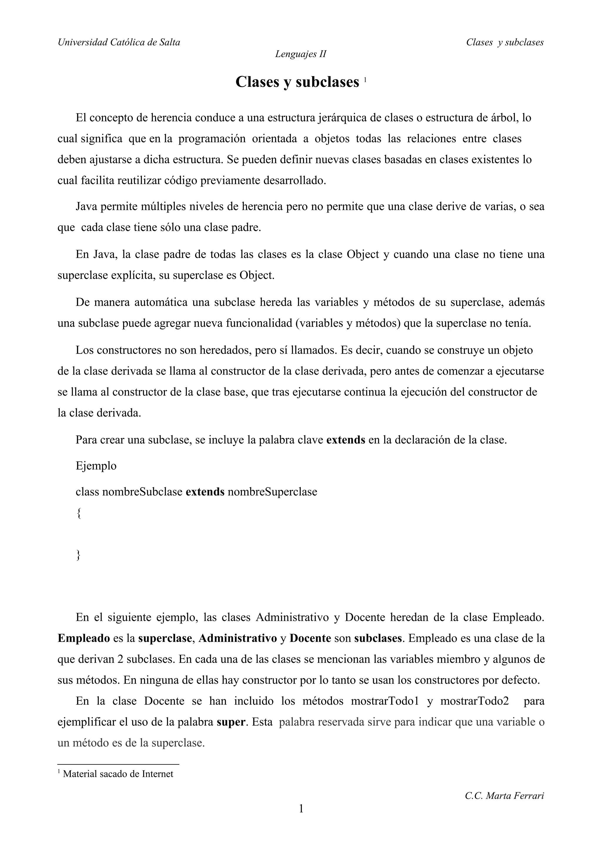 Clases y subclases | DOC