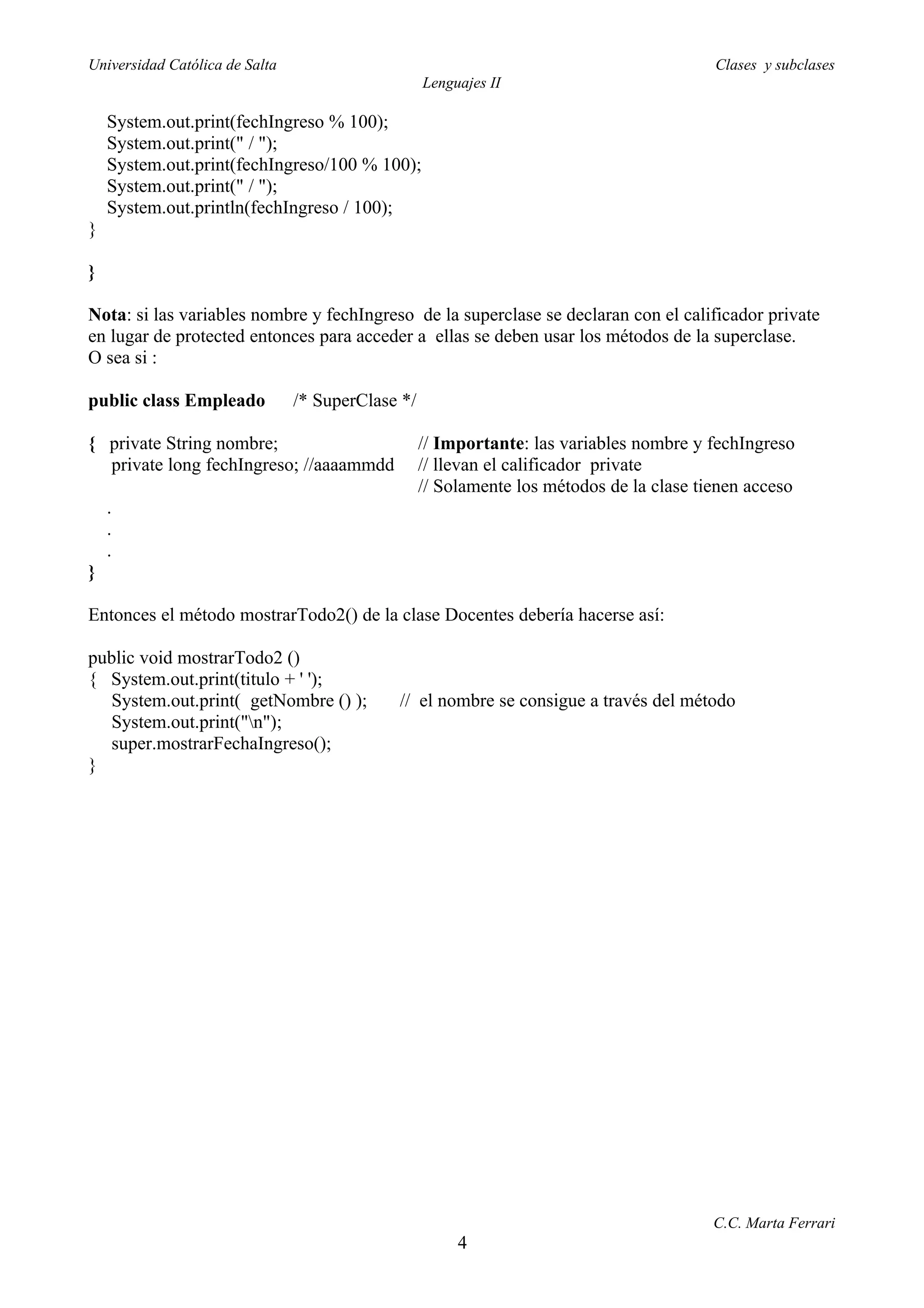 Clases y subclases | DOC