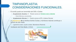 CIRUGIA DE TIMPANOPLASTIA Y OSICULOPLASTIA | PPTX