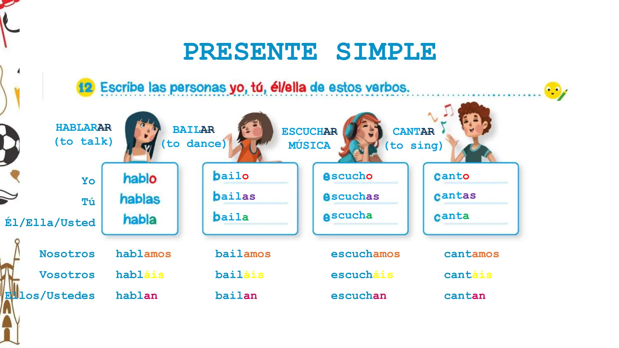 Clase y presente simple.pptx lola y leo español inicial | PPTX | Music ...