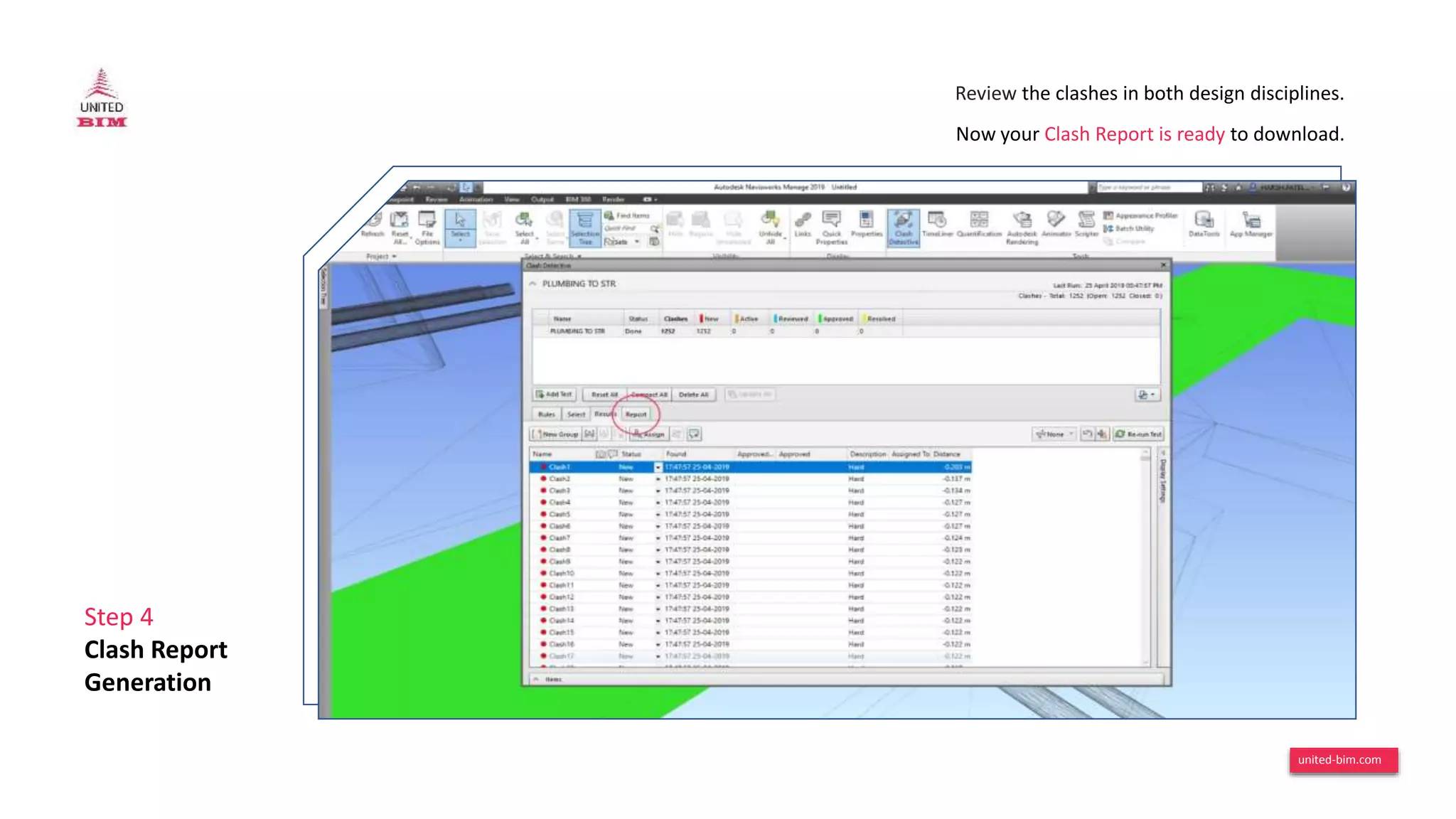 5 Steps of Generating Clash Report Using Navisworks | PPTX