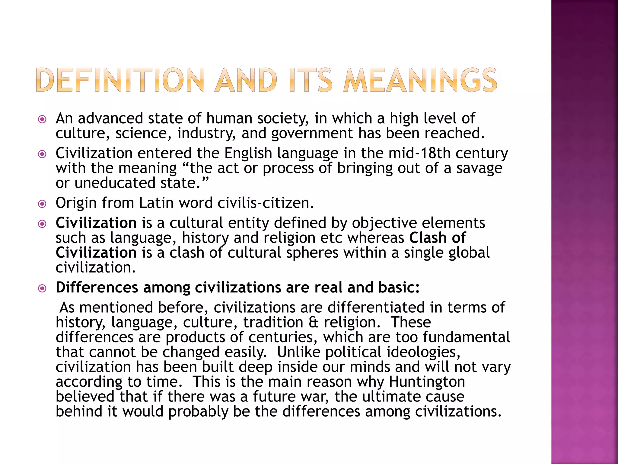 Clash of civilizations | PPTX