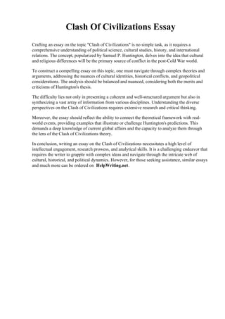 Clash Of Civilizations Essay.pdf