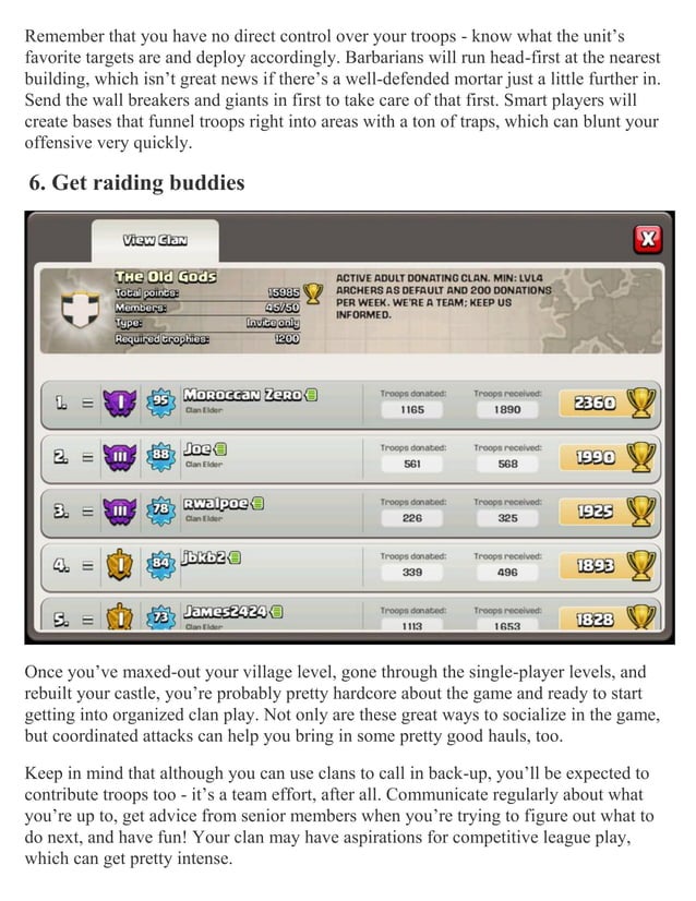 Clash of clans | PDF | Strategy Video Games | Video Game Genres