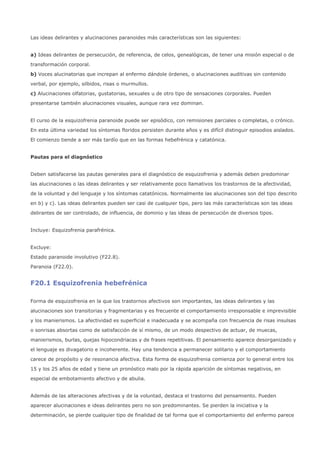 Clasificación de los trastornos mentales (CIE 10) | PDF