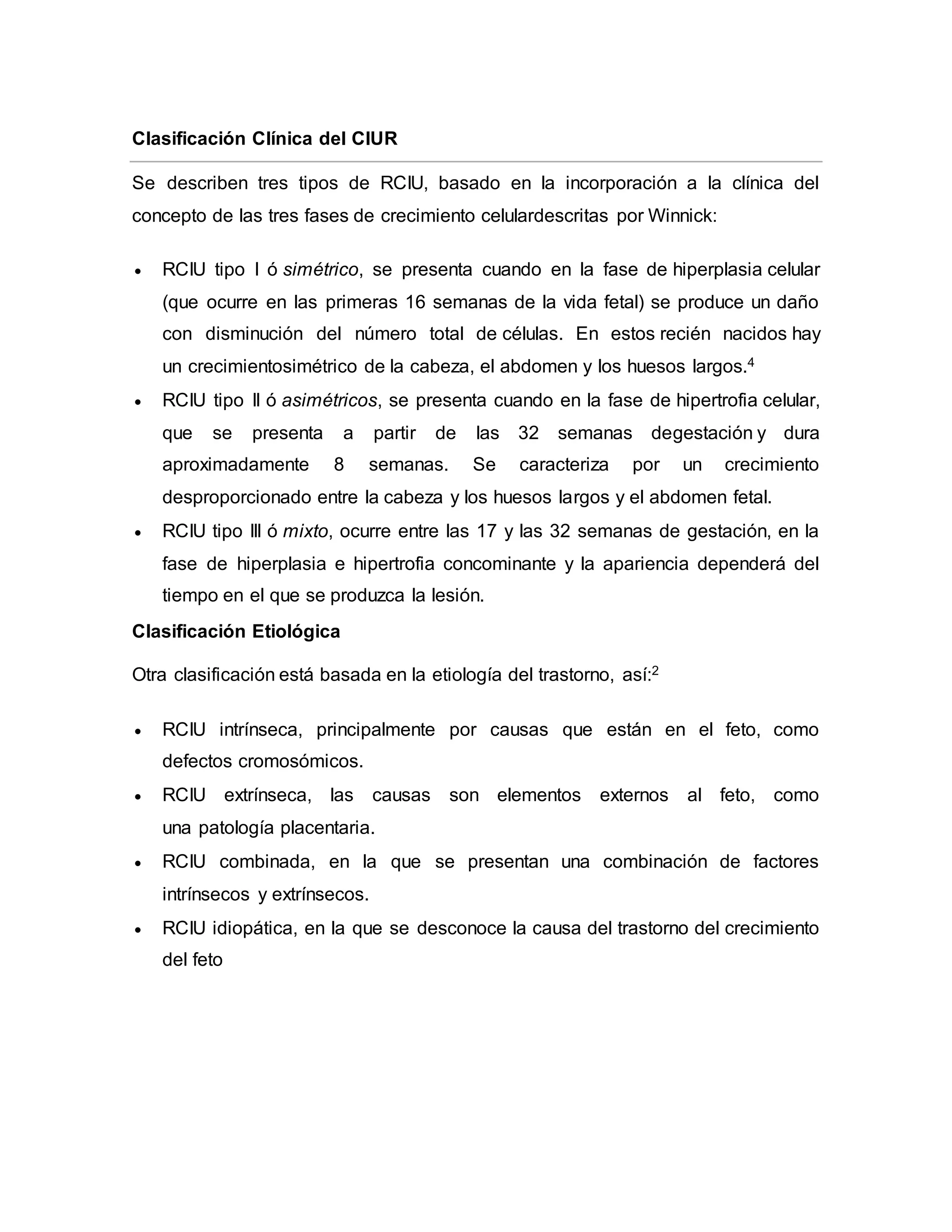 Clasificación clínica del ciur | PDF