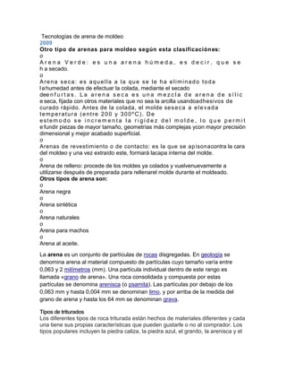 Clasificación de la arena | DOCX