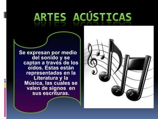 Clasificación de las bellas artes | PPTX