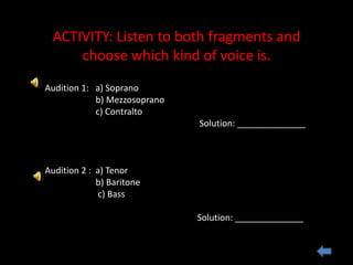 Clasificación de las voces | PPT