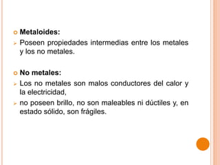 CLASIFICACIÓN DE LA TABLA PERIÓDICA DE LOS ELEMENTOS | PPT