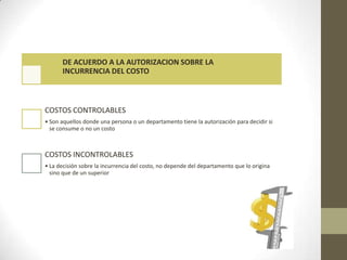 Clasificación de los costos | PPTX
