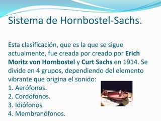 Clasificación de los instrumentos | PPTX | Music | Entertainment