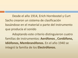 Clasificación de los instrumentos musicales 2012 | PPT