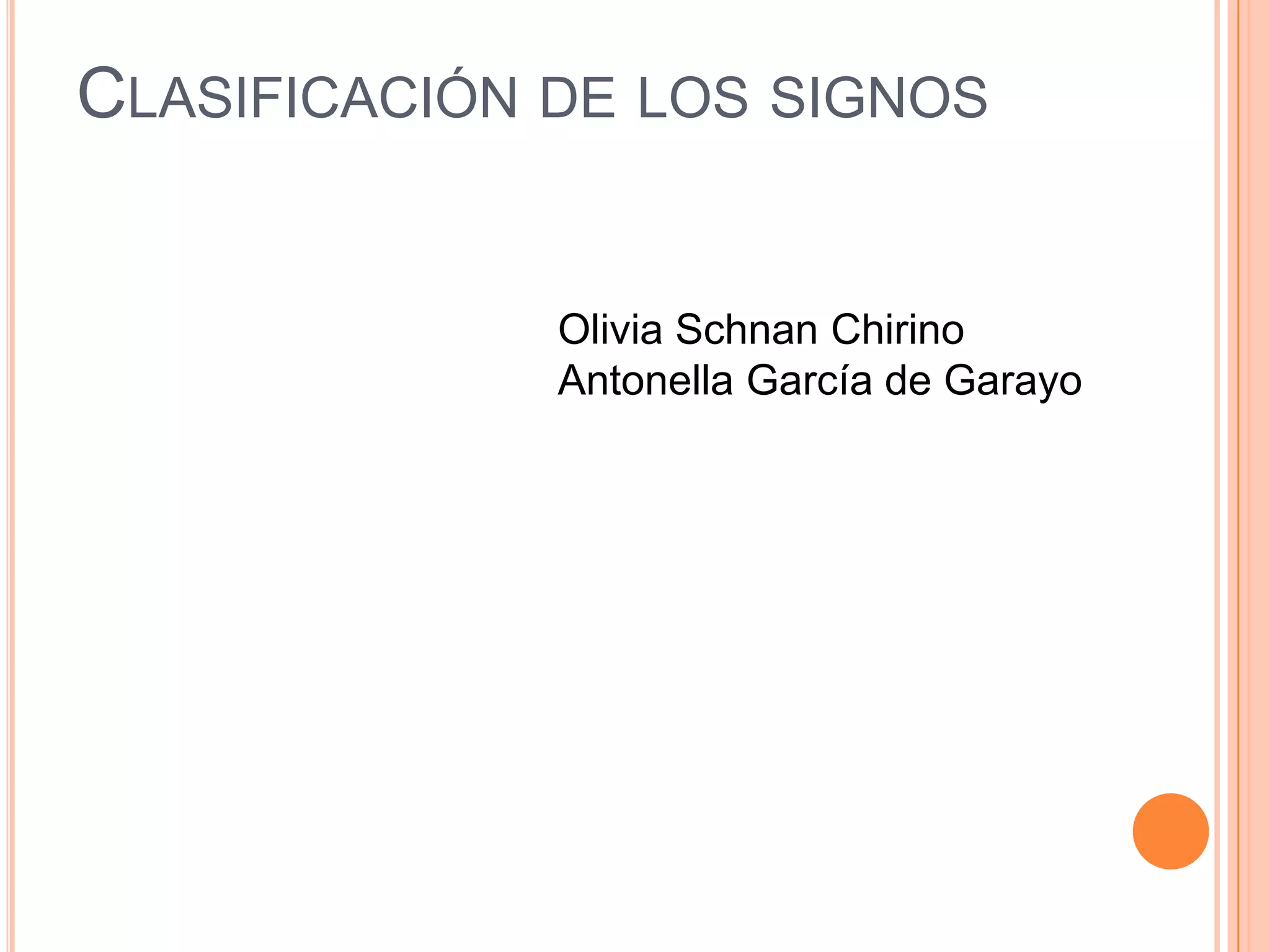 Clasificación de los signos | PPT
