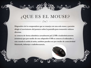 Clasificación de mouse y teclado modelos y tipo | PPTX