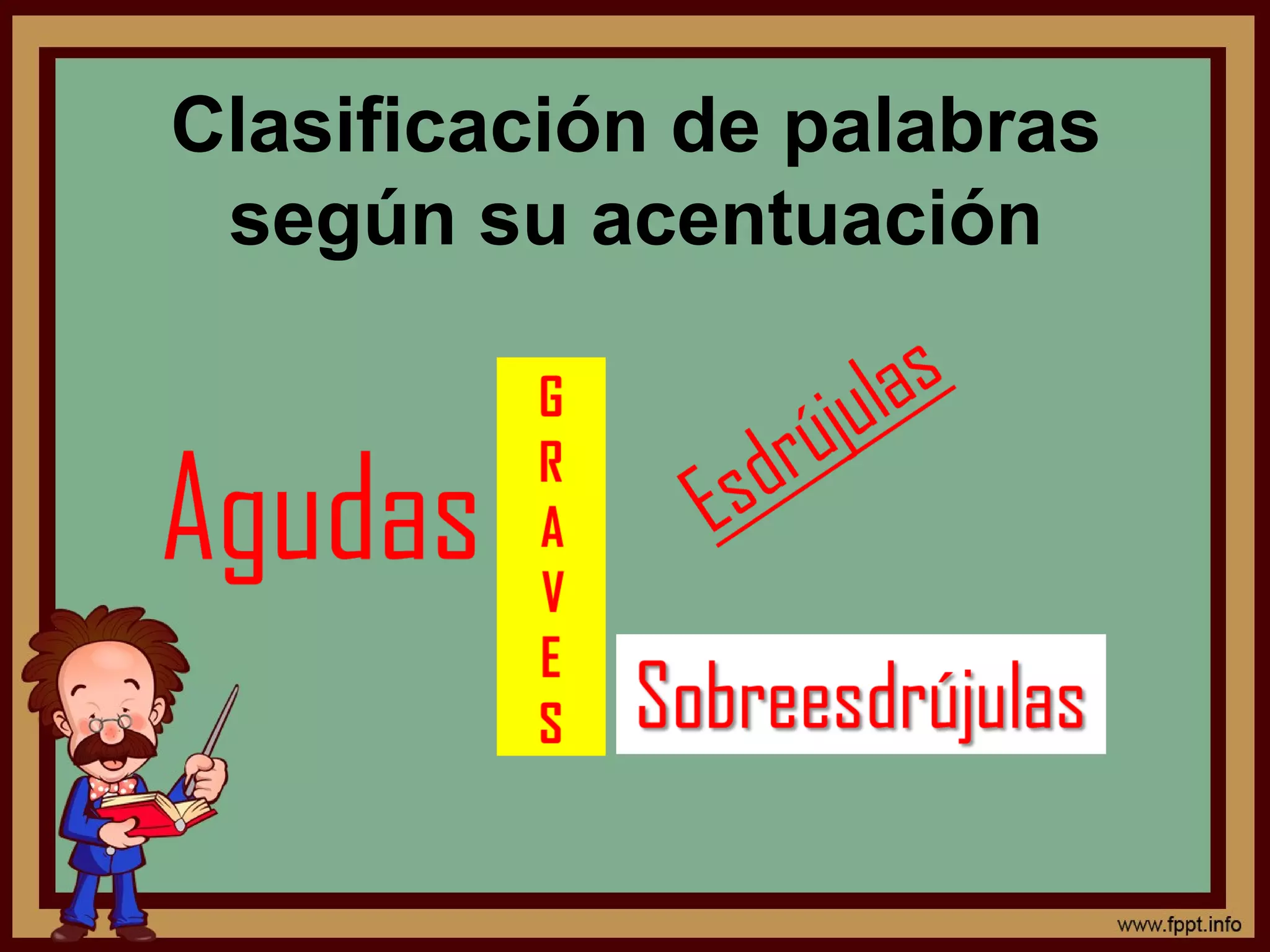 Clasificación de palabras según su acentuación | PPT