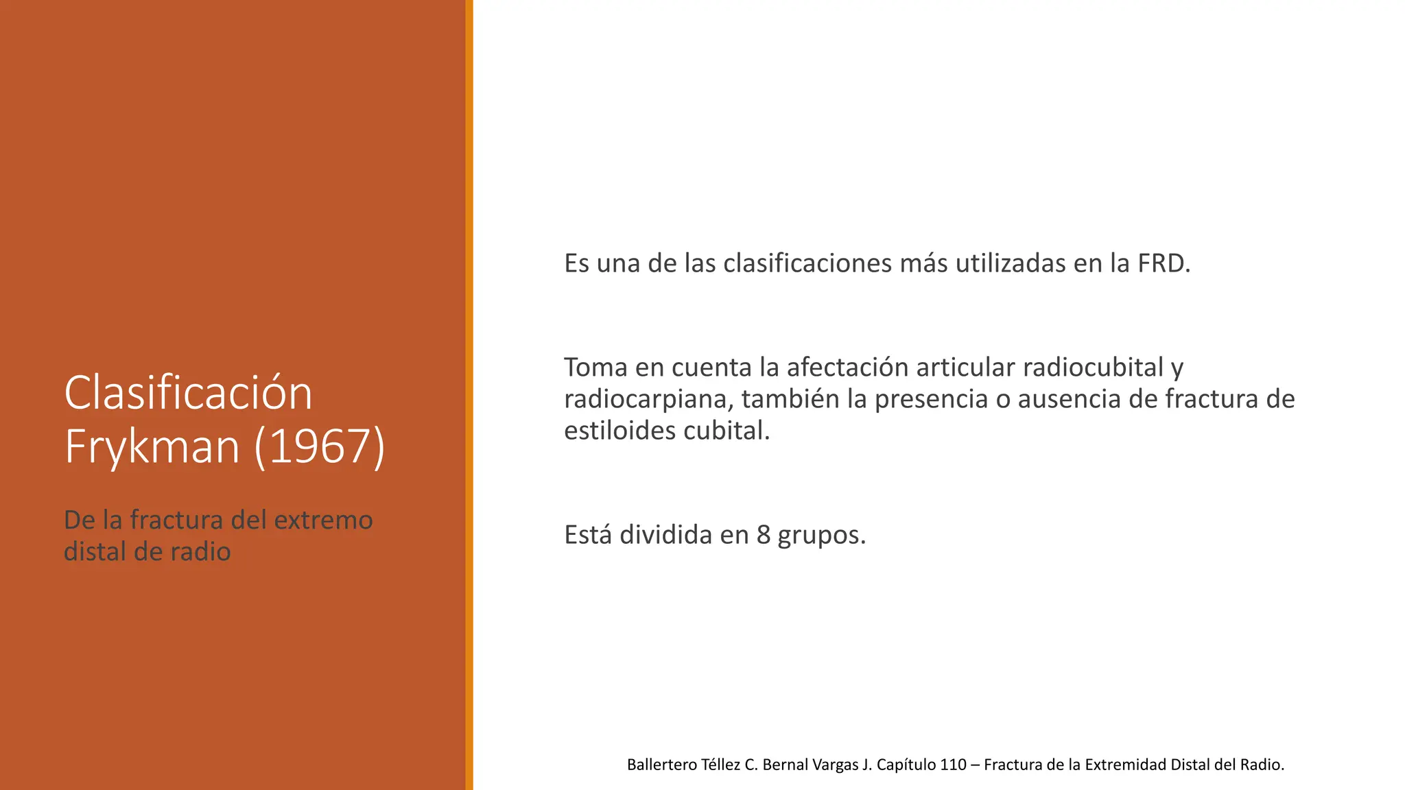 Clasificación Frykman y Fernández Fx Radio Distal | PPTX