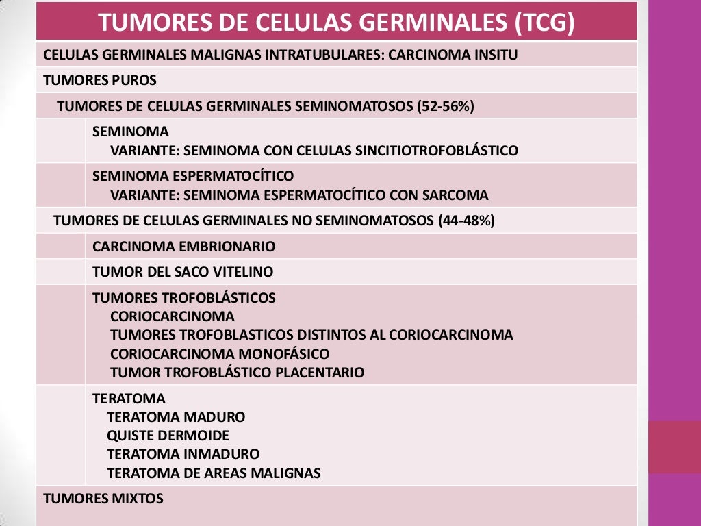 Clasificación histológica de tumores de células germinales