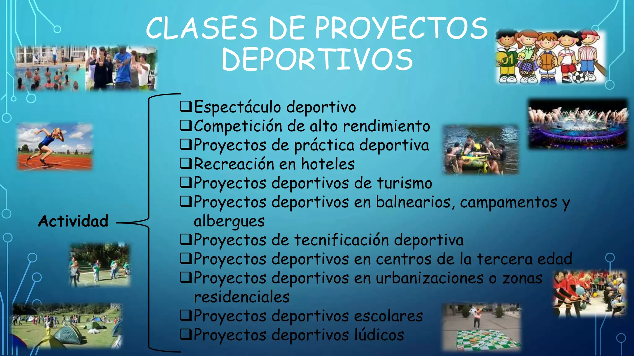 Clasificación o tipos de proyectos en el deporte | PPTX