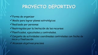 Clasificación o tipos de proyectos en el deporte | PPTX