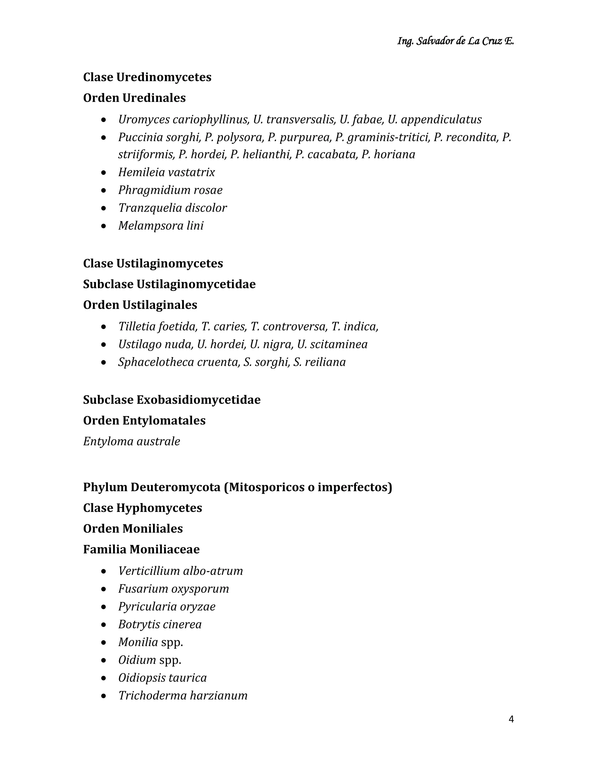 Clasificación Taxonómica de Hongos Fitopatógenos | PDF