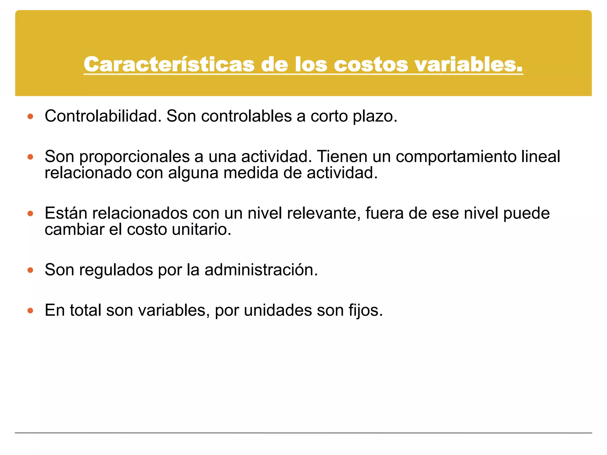 Clasificación y comportamiento de los costos. | PPT