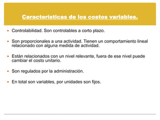 Clasificación y comportamiento de los costos. | PPTX